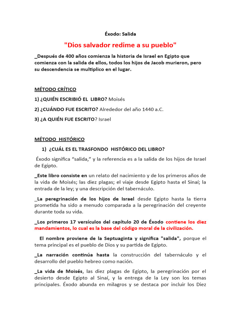 Exodo 2 | PDF | Moisés | Libro del éxodo