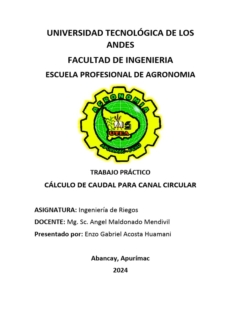 Calculo Caudal Circular Manning | PDF | Ciencia y matemáticas