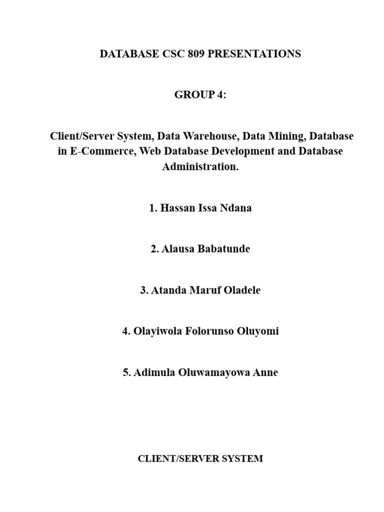 DATABASE | PDF | Databases | Data Warehouse DATABASE | PDF | Databases | Data Warehouse