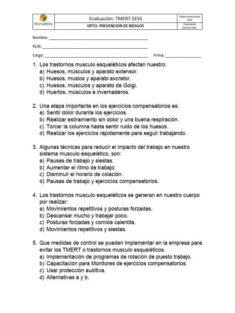 Evaluación | PDF | Músculo | Sistema musculoesquelético