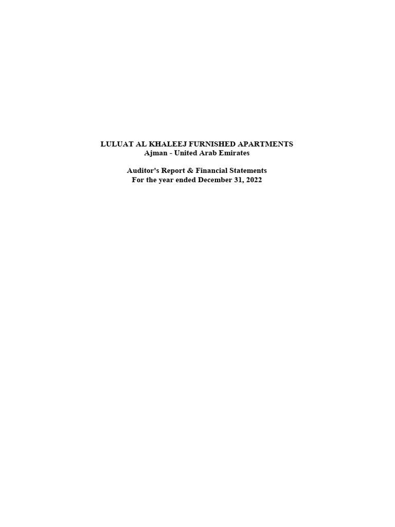 Draft Audit Report Luluat | PDF | International Financial Reporting Standards | Fair Value