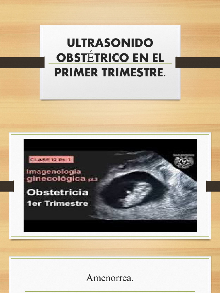 Ultrasonido Obstétrico en El Primer Trimestre... | PDF | El embarazo | Reproducción humana
