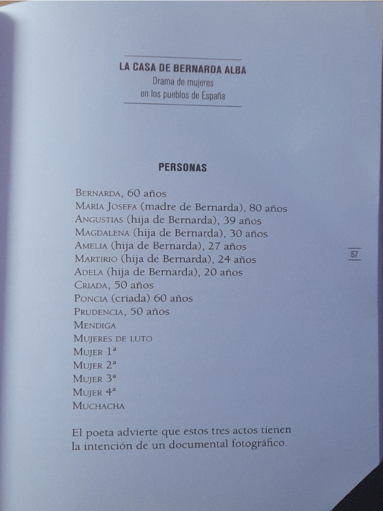 La Casa de Bernarda Alba 1er Acto | PDF
