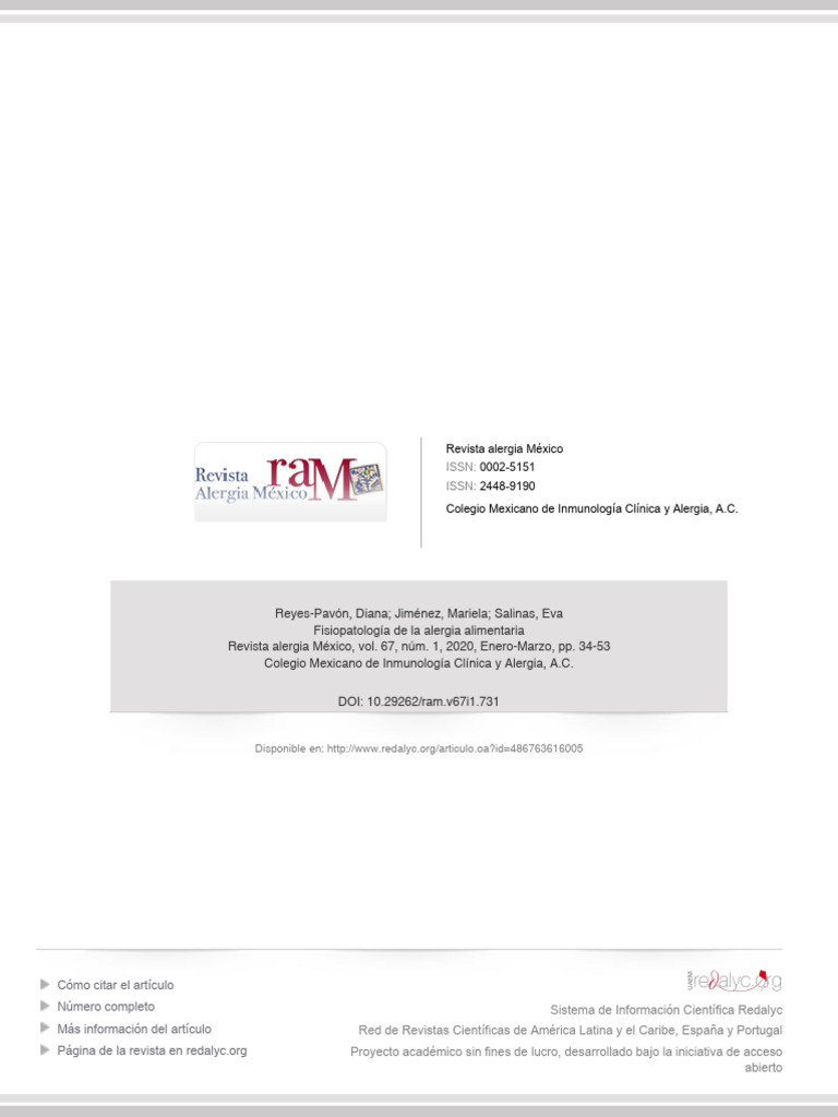 Fisiopatologia Rev Alergia Mex 2020 | PDF | Allergy | Immune Tolerance