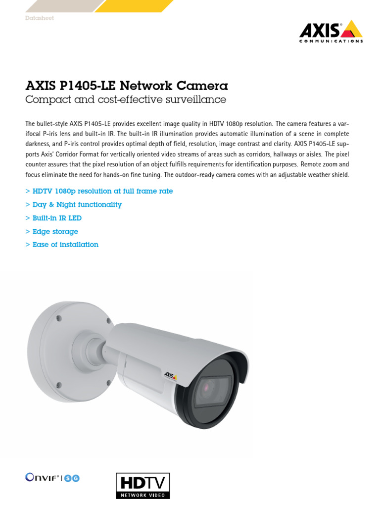 Axis p1405 Le Network Camera en US 261450 | PDF | Camera | Image Resolution