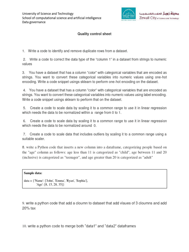 Quality Control Sheet | PDF | Categorical Variable | Data