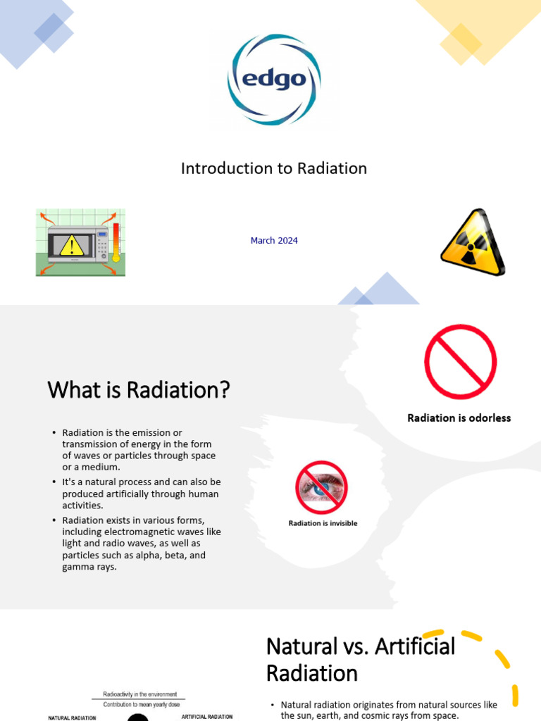 Introduction To Radiation March 2024 | PDF | Ionizing Radiation | Radiation