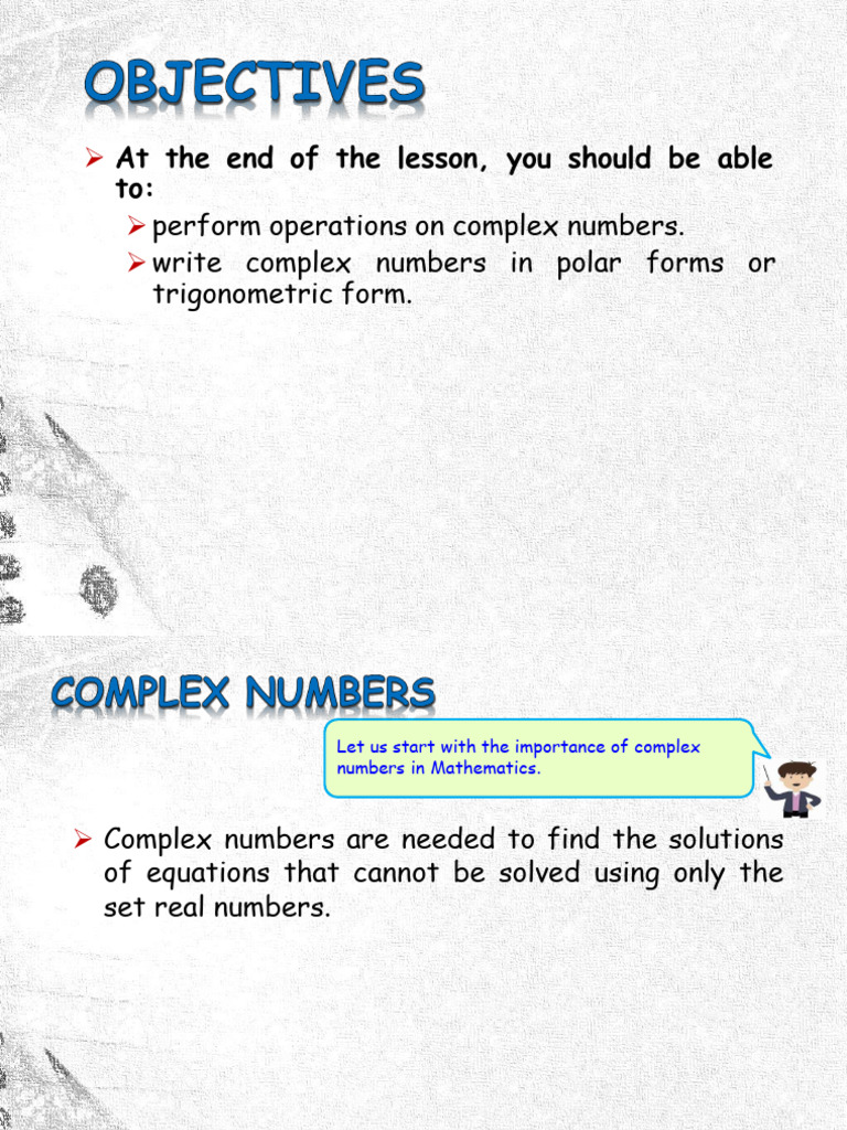 1 Complex Numbers | PDF | Complex Number | Equations