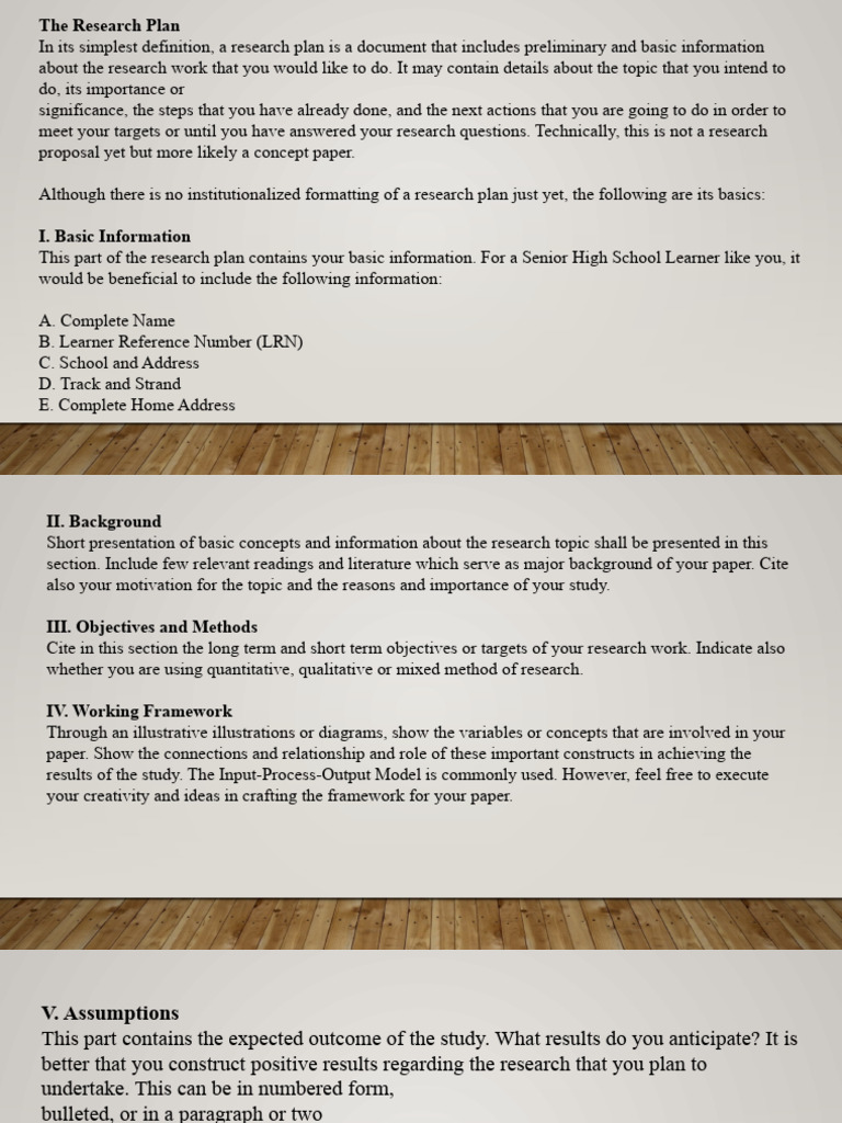 The Research Plan | PDF | Methodology | Learning