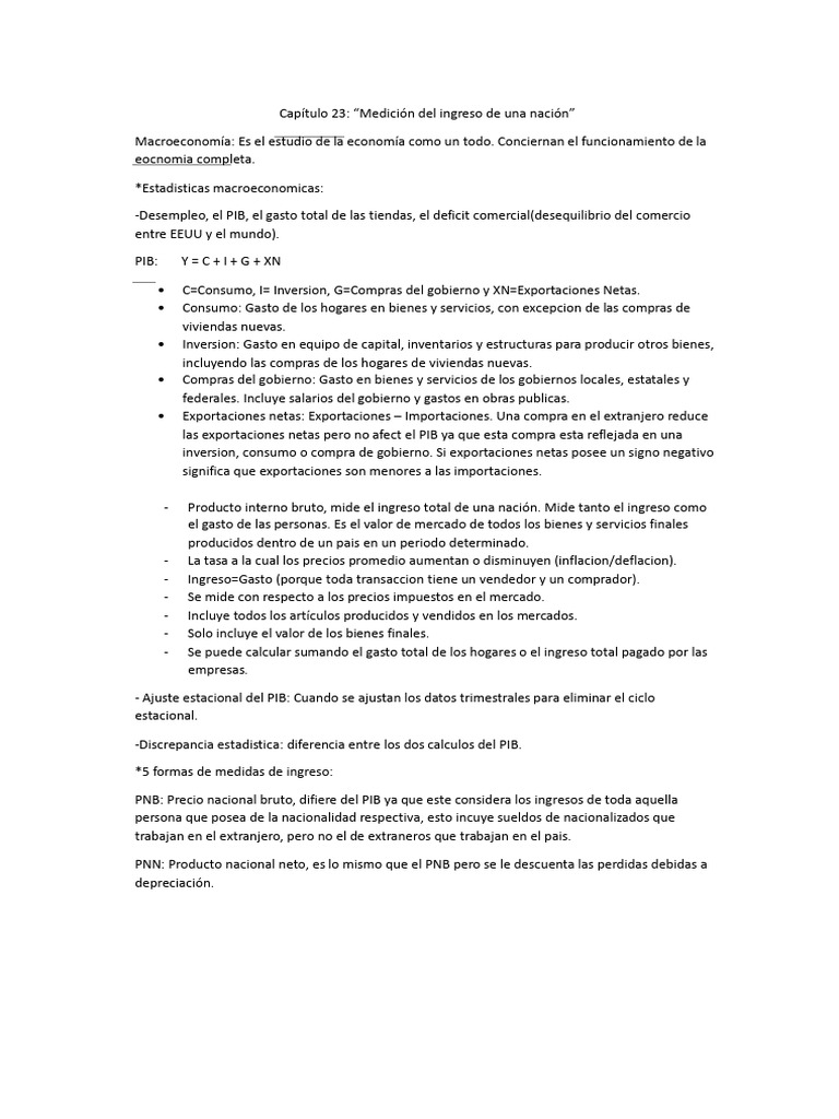 Resumen Mankiw Capitulo 23 y 24 - Compress | PDF | Costo de la vida | Producto Interno Bruto