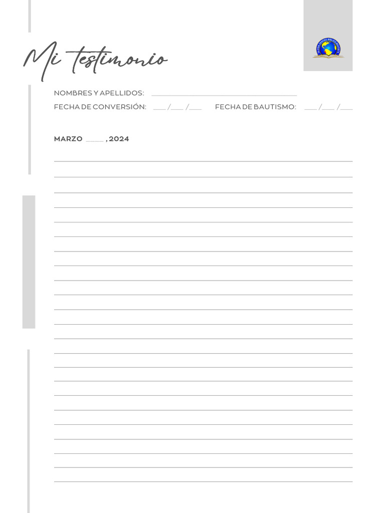 FORMATO PARA TESTIMONIO PERSONAL | PDF