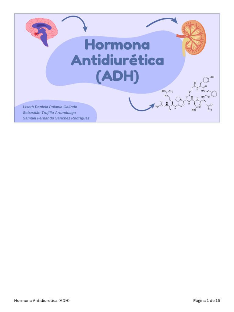 Hormona Antidiuretica (ADH) | PDF | Sistema endocrino | Endocrinología