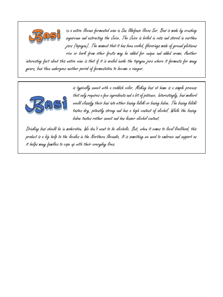 Basi Is A Local Wine in San Ildefonso Ilocos Sur | PDF