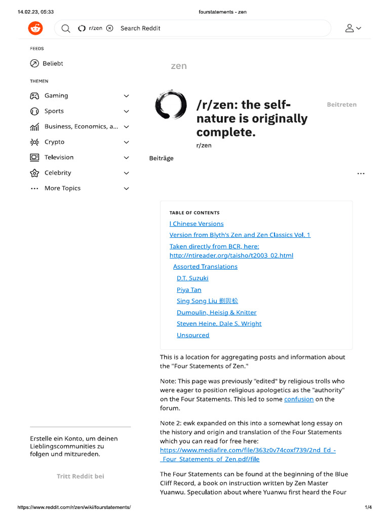 Four Statements of Zen (Ewk, R:zen, 2022) | PDF