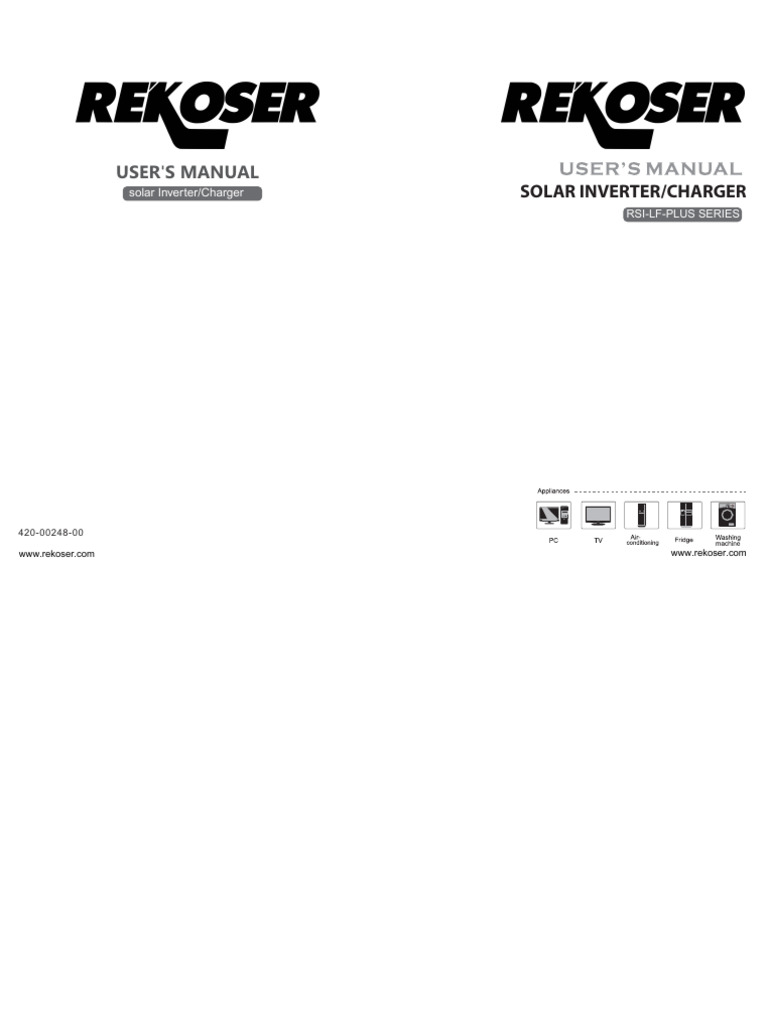 Rsi LF Plus User Manual | PDF | Power Inverter | Battery Charger Rsi LF Plus User Manual | PDF | Power Inverter | Battery Charger