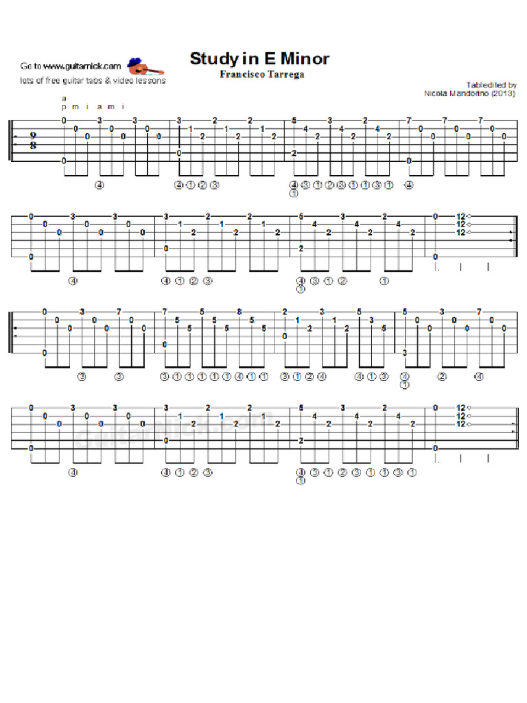 Etude in Eminor | PDF