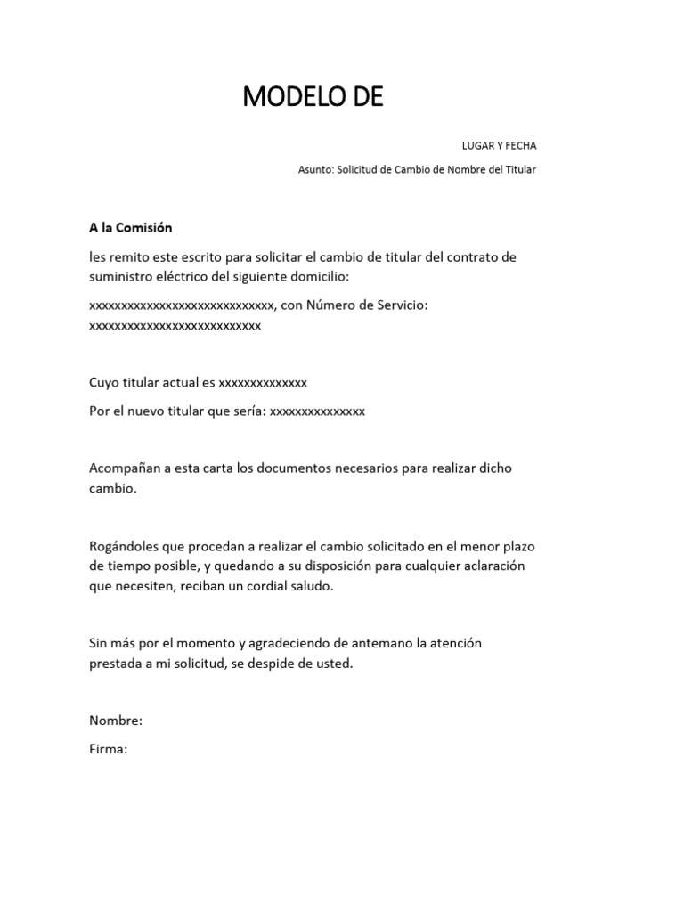 MODELO Solicitud | PDF