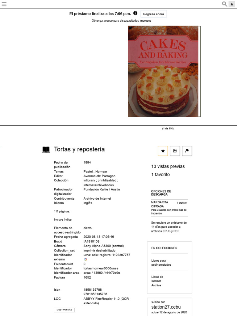 Pasteles y Repostería - Descarga Gratuita, Préstamo y Transmisión ...