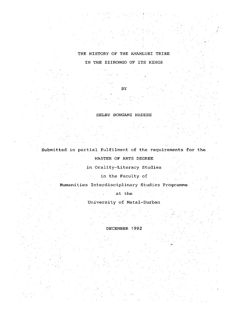 Hadebe Selby Bongani 1992 | PDF | Social Science