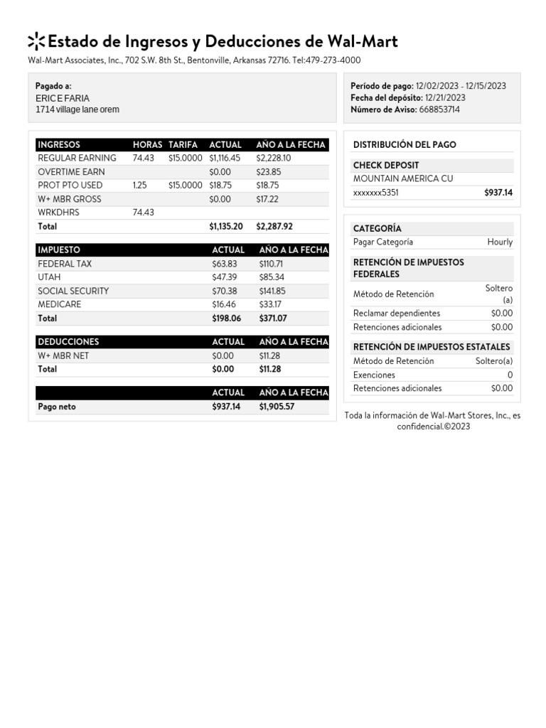 Paystub - 2023 12 21 | PDF