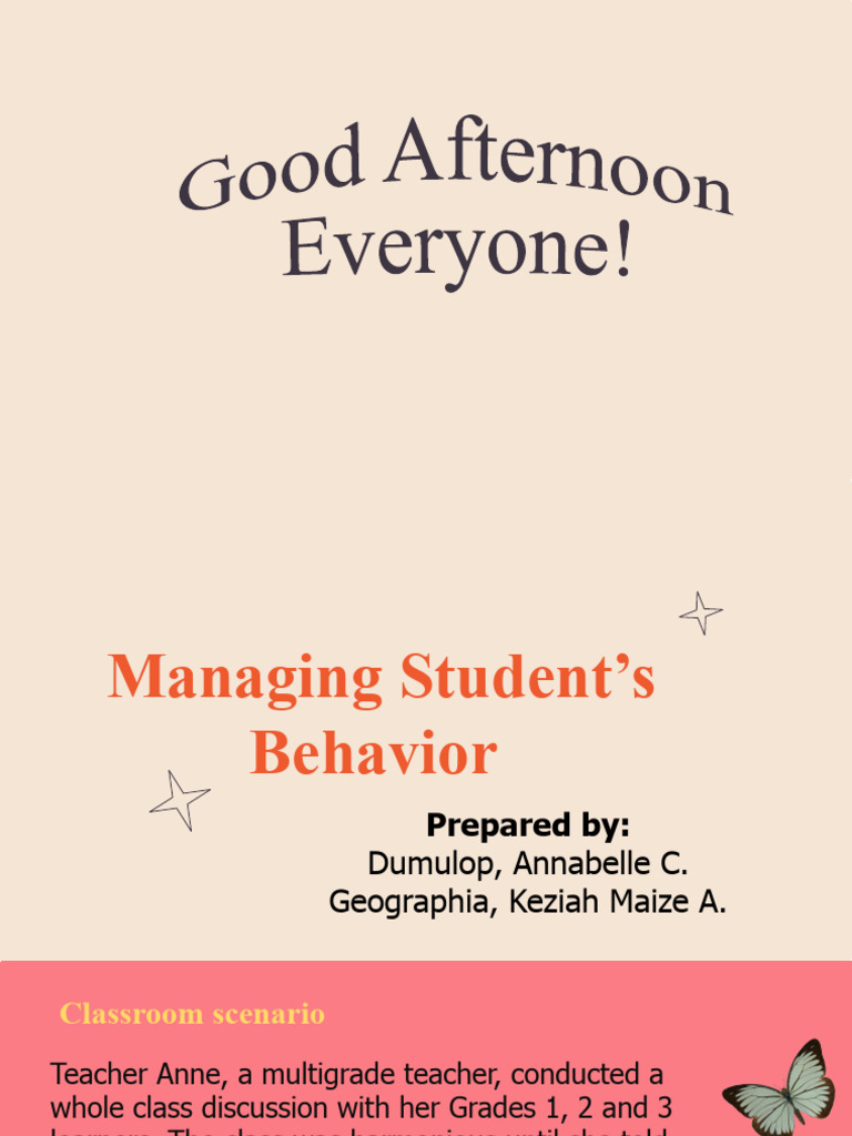 Managing Students Behavior | PDF | Learning | Classroom Management