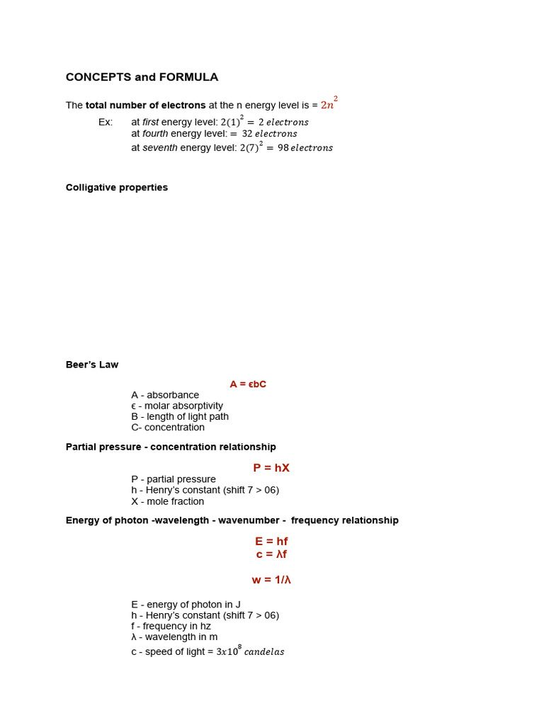 PCP Concepts To Memorize - Familiarize | PDF | Alkene | Chemical Reactions