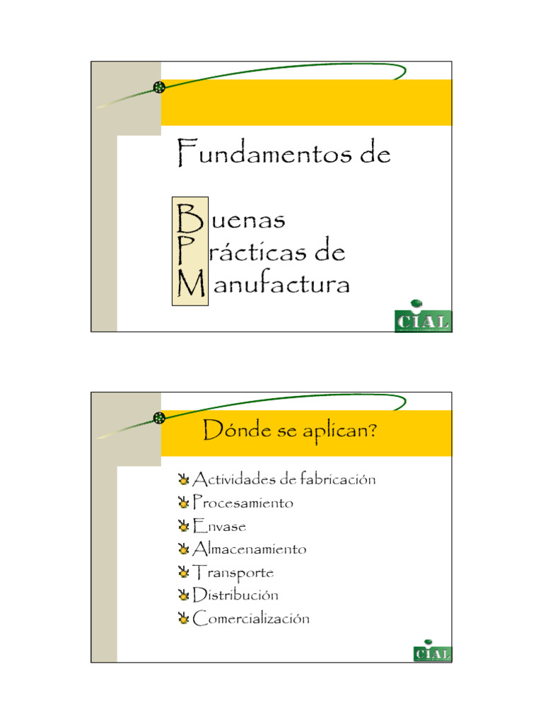 Buenas Practicas Manufactura | PDF | Alimentos