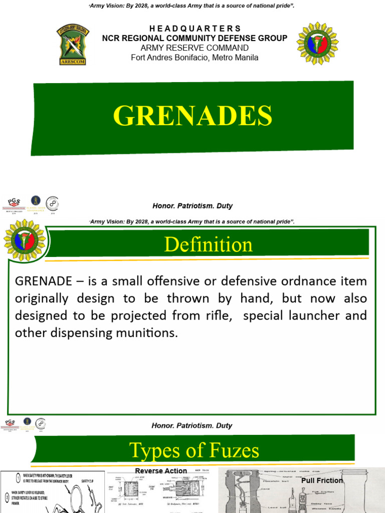 Types and Function of Grenades | PDF