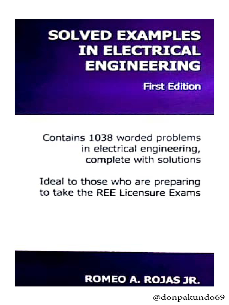 Solved Examples in Electrical Engineering, First Edition by Engr. Romeo ...