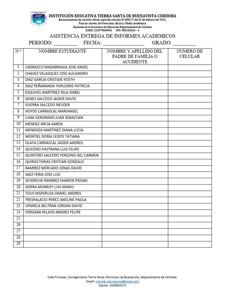 Asistencia Entrega de Informes Academicos | PDF
