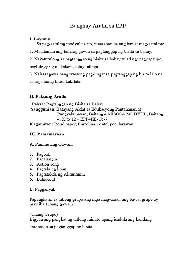 WASTONG PAGTANGGAP NG BISITA SA BUHAY | PDF