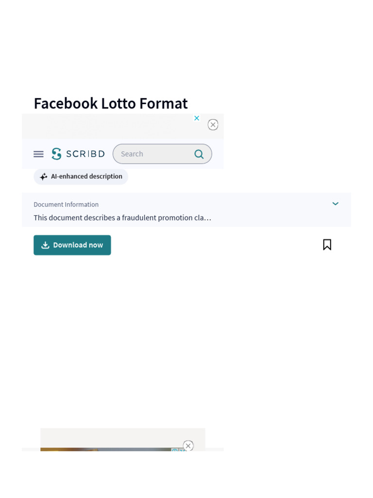 Facebook Lotto Format - PDF - Facebook - Fee | PDF | Scribd | Lottery