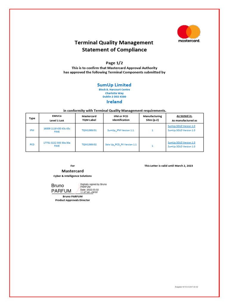 TQM SoC Labels SumUp TQM1369 | PDF | Emv