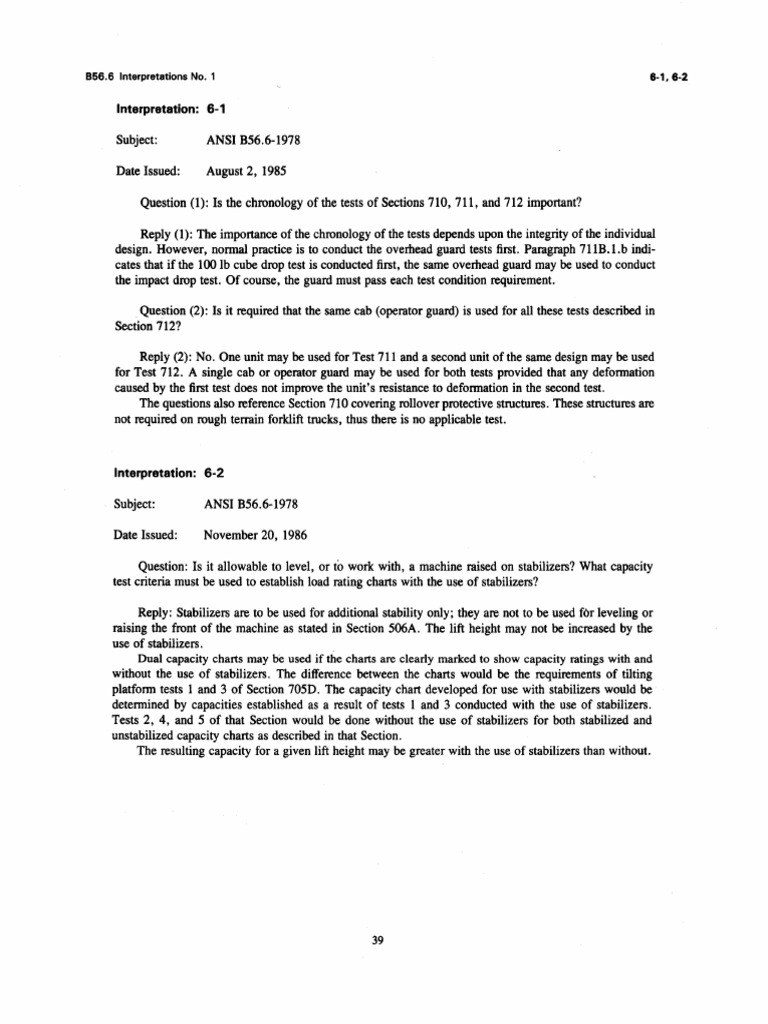 B56.6 Interpretations | PDF