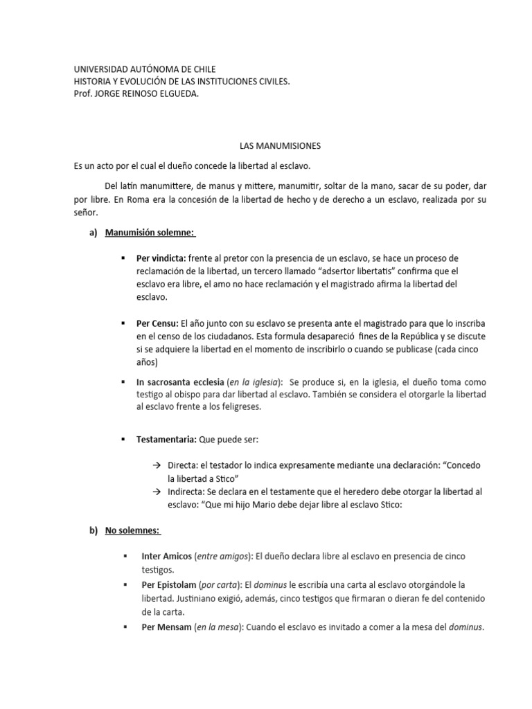 Manumisión | PDF | Derecho | Historia