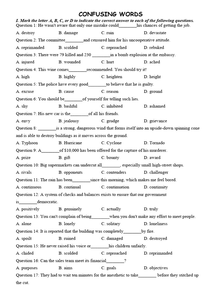 Confusing Word | PDF