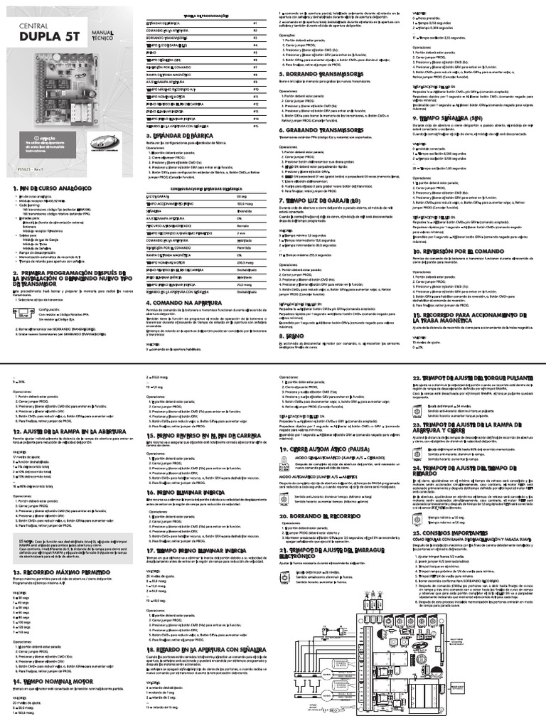MANUAL CENTRAL DUPLA 5T - Ok | PDF