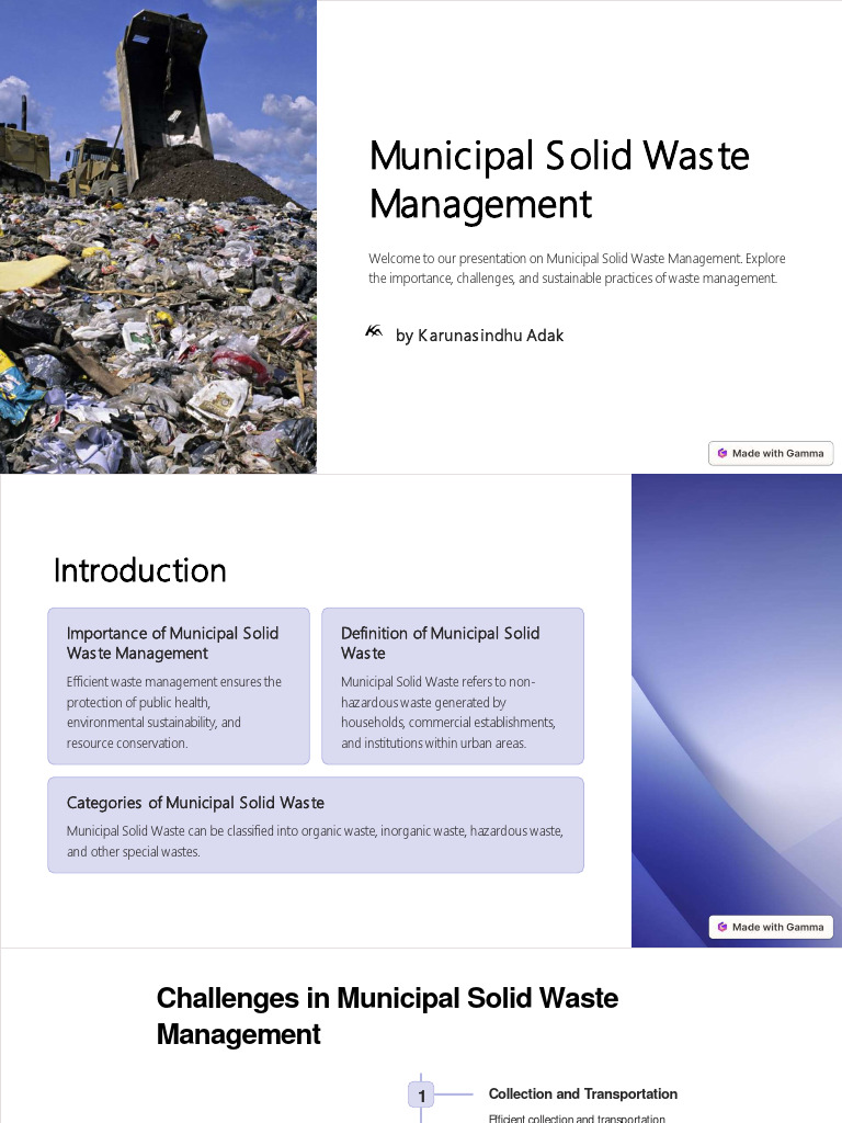 Municipal Solid Waste Management | Download Free PDF | Waste | Waste Management