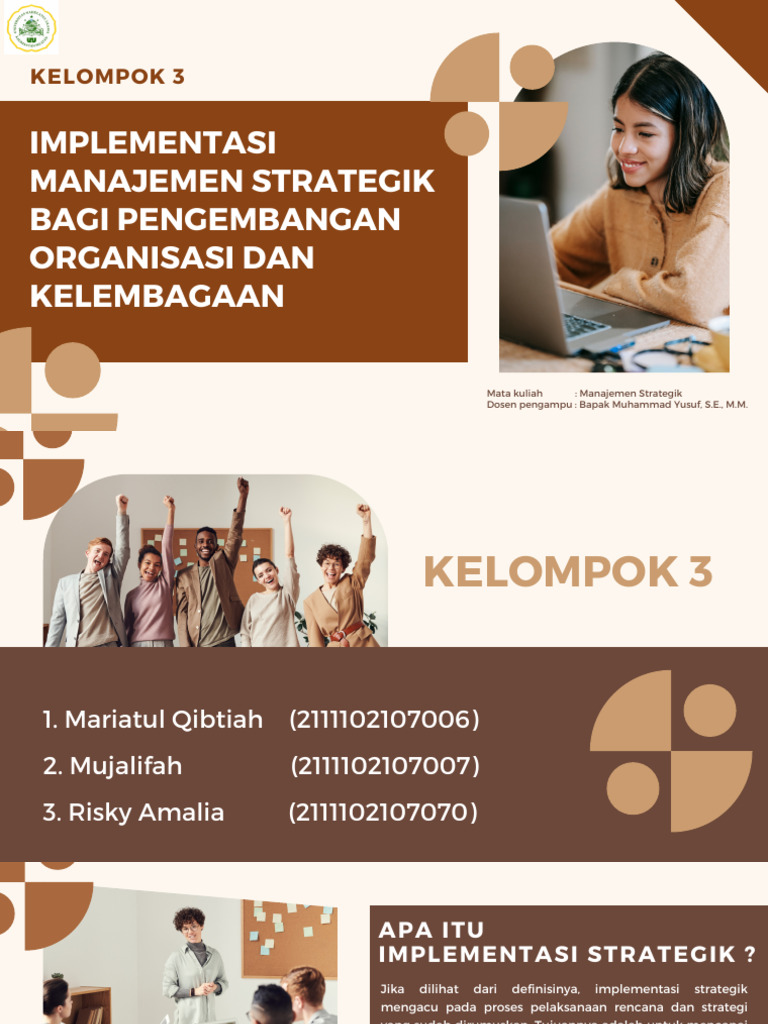 Kel 3 Implementasi Manajemen Strategik Bagi Pengembangan Organisasi Dan ...