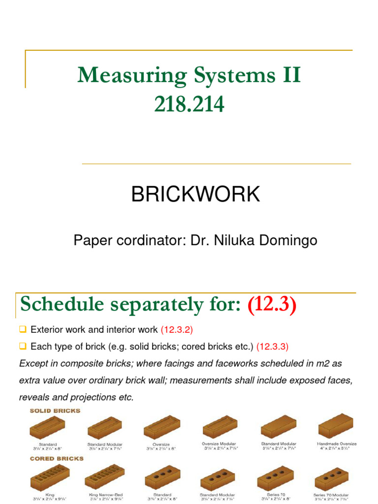 Brickwork (Further Details) | PDF | Brick | Mortar (Masonry)