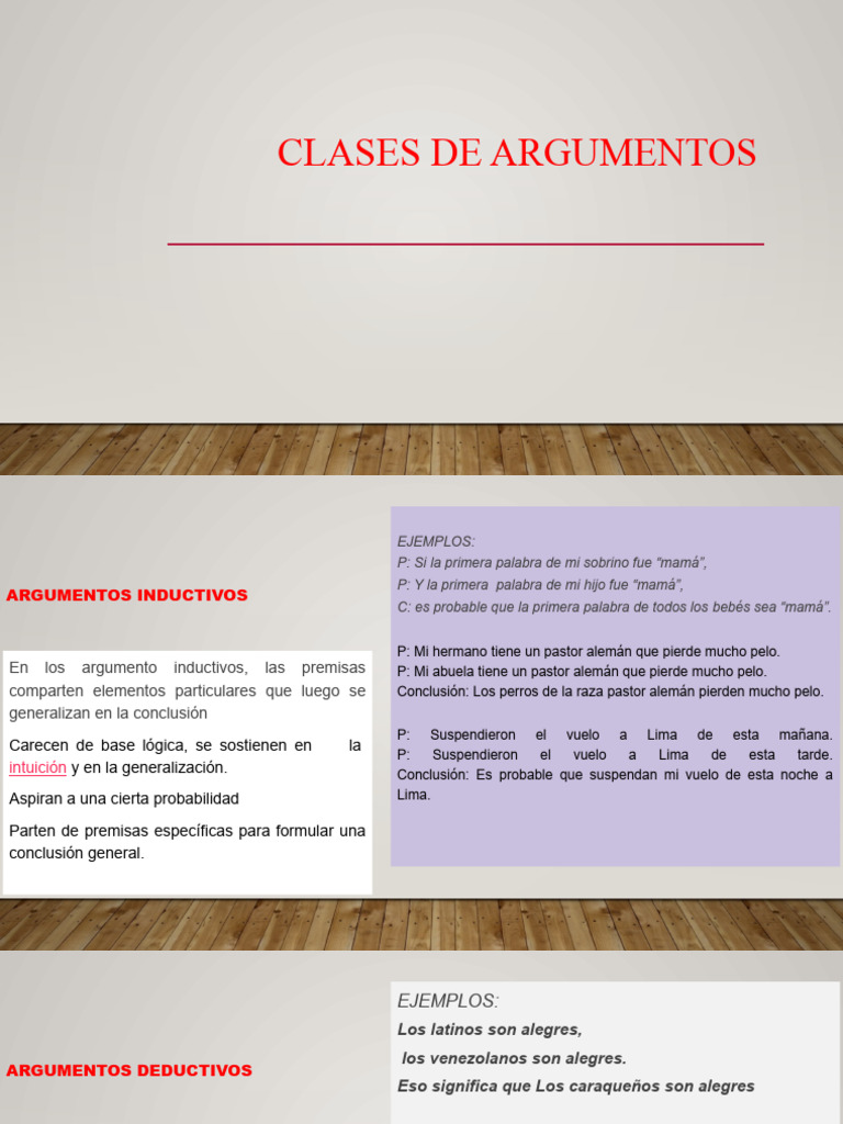 Clases de Argumentos | PDF | Argumento | Razonamiento inductivo