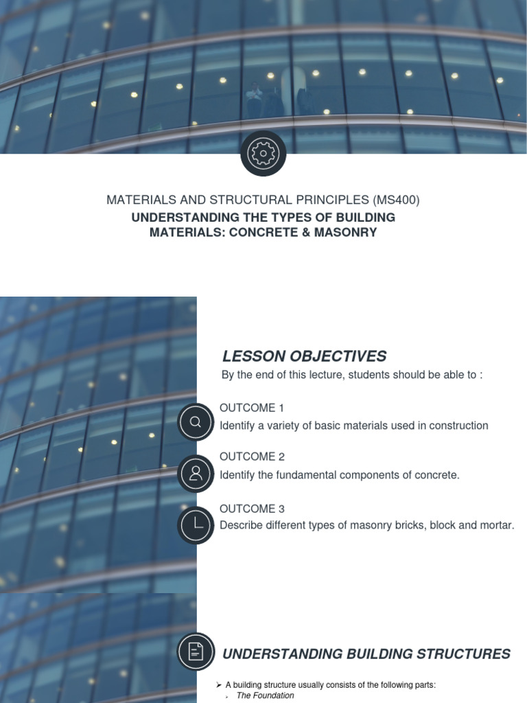 Week 2 Types of Building Materials (Concrete and Masonry) 1 | PDF ...