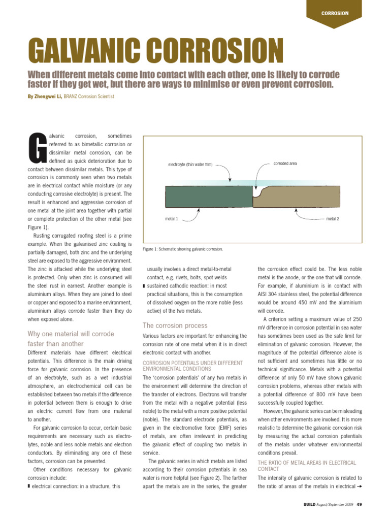 Galvanic Corrosion | PDF | Corrosion | Chemistry