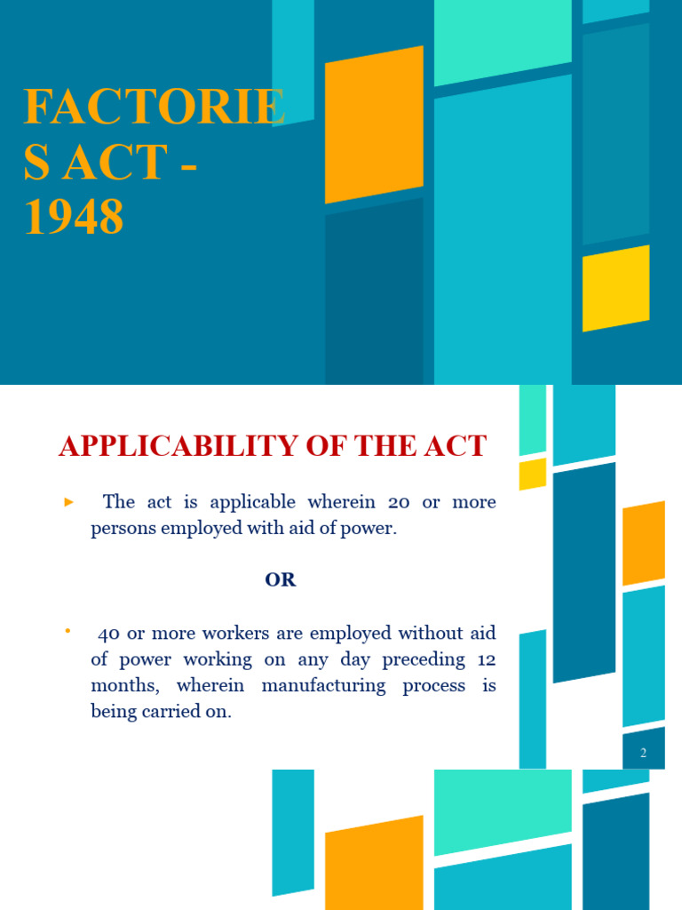 Factory Act 1948: Health & Safety Guidelines | PDF | Overtime | Employment