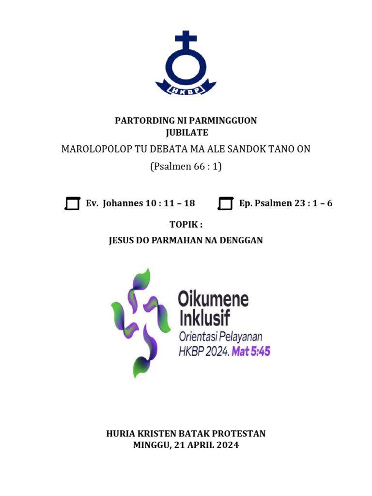 Partording Ni Acara Minggu 21 April 2024 BTK | PDF