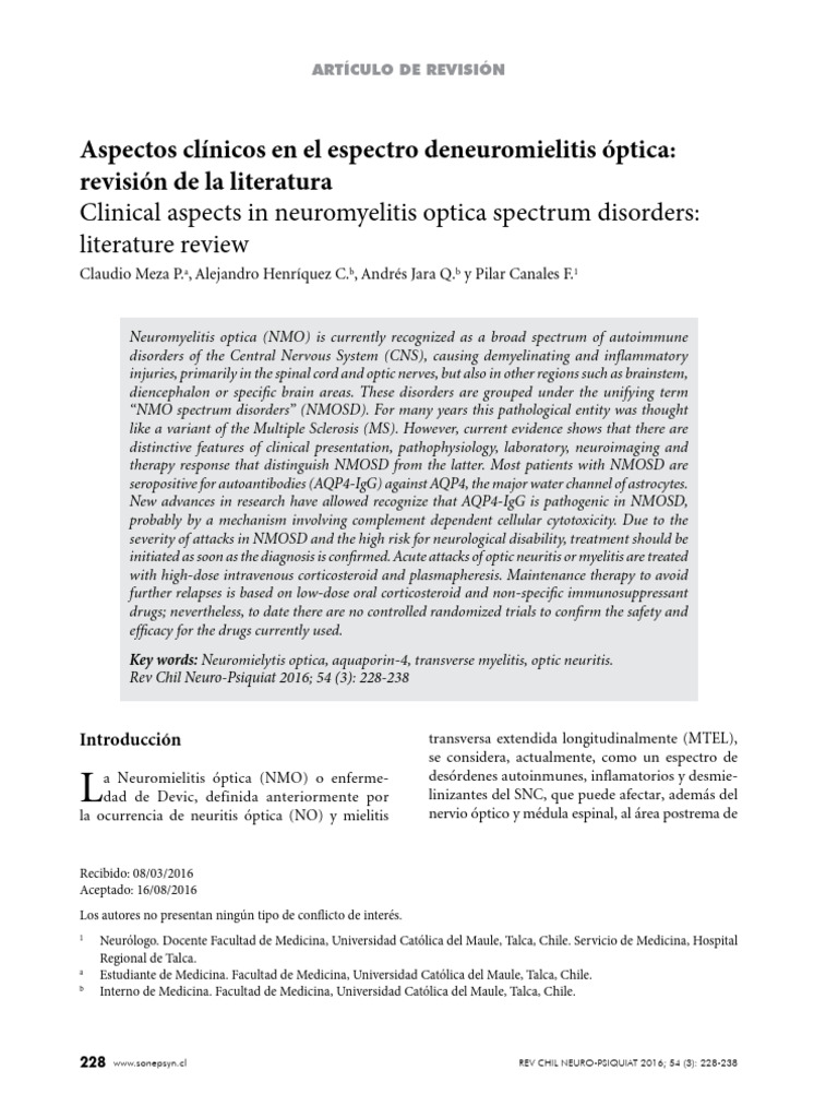 Aspectos Clinicos Nmo | PDF | Immune System Disorders | Biology
