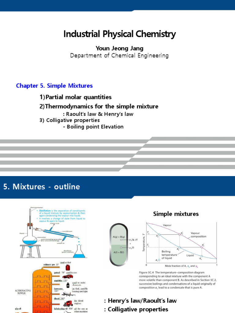 2021-물리화학-Chapter 5 - simple mixtures | PDF | Quantity | Chemistry
