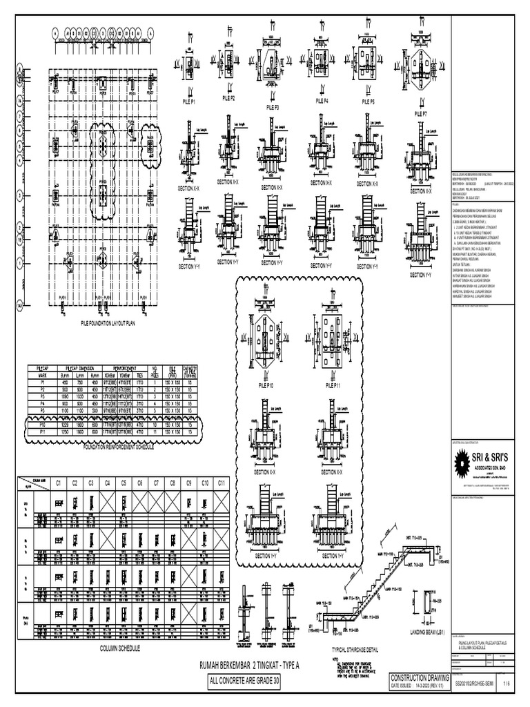 PILING LAYOUT - RUMAH BERKEMBAR 2 TKT-Modelded | PDF