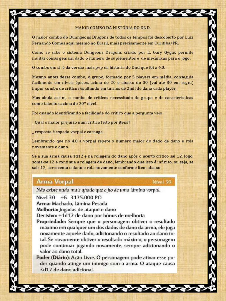 Maior Combo DND de Todos Os Tempos | PDF | Dungeons & Dragons (jogo)