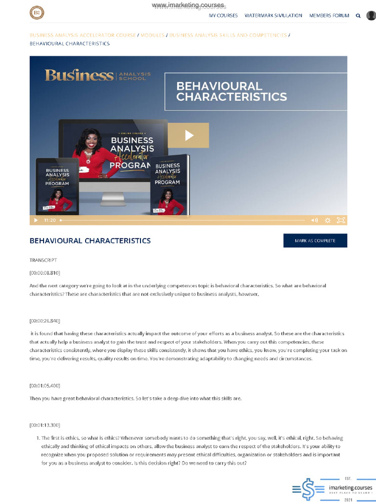 03-Behavioural Characteristics | PDF | Business Analysis | Time Management